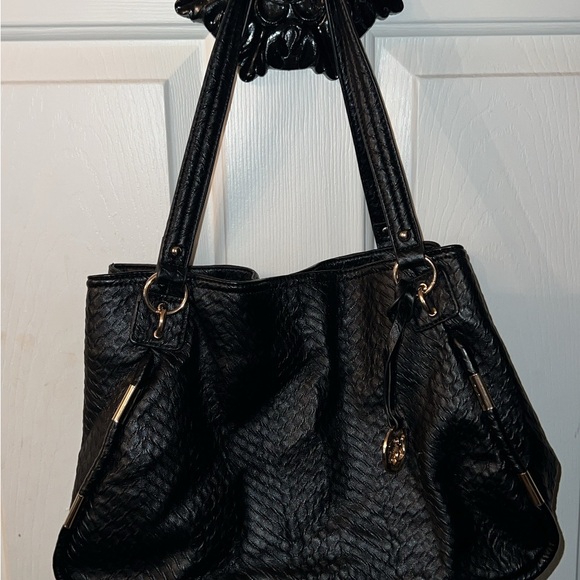 Jessica Simpson | Bags | Jessica Simpson Large Black Handbag With Gold ...